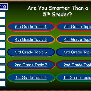 Powerpoint Template Game Show Are You Smarter Than a 5th Grader? - Etsy