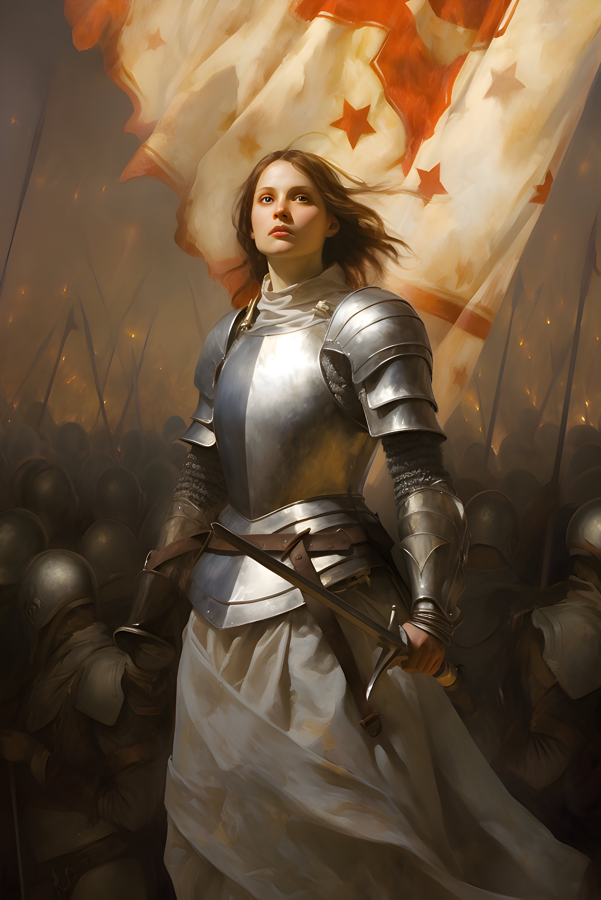 Joan of Arc in Battle Heroic French Art Modern Impressionist Classic ...