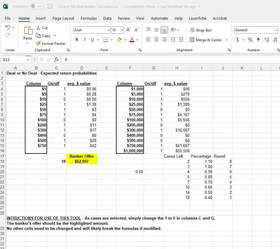 Powerpoint Template Game Show Deal or No Deal Microsoft Compatible ...