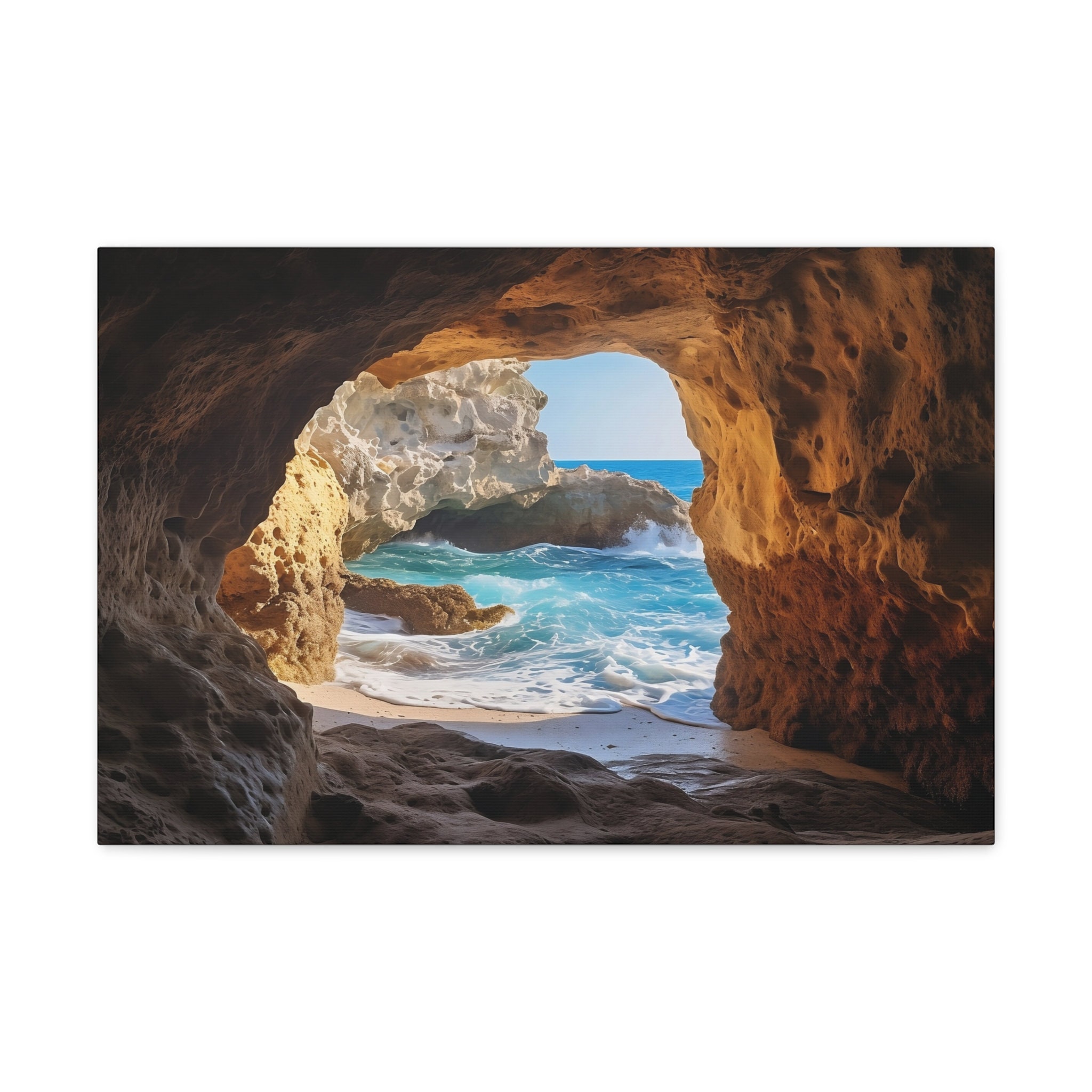 Sea Cave Ocean Cave Canvas Gallery Wrap Waves Tide Coastal Art Inside ...