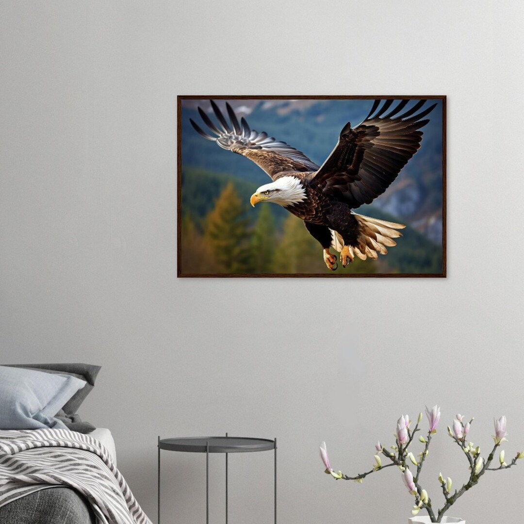 Eagle Flying Premium Matte Paper Wooden Framed Poster - Etsy