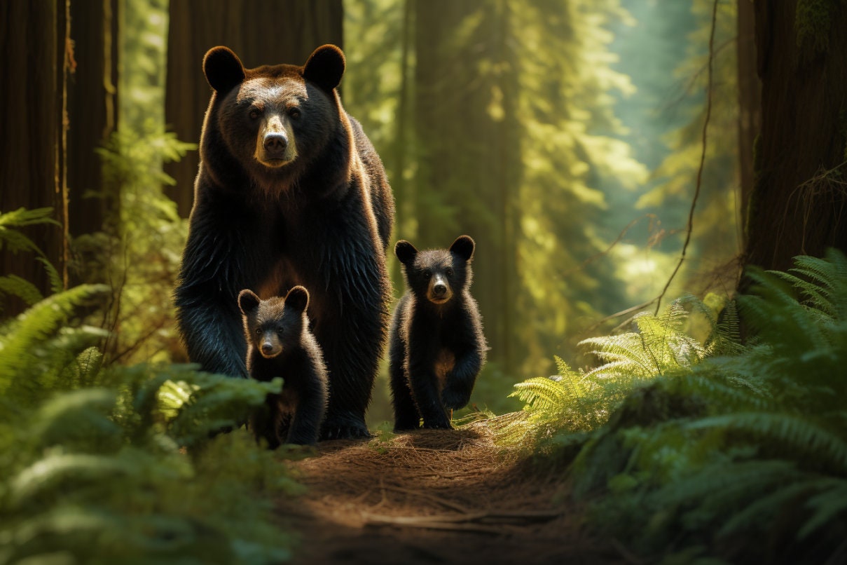 Forest Animal Art Set Digital Download Nature Animal Art Mountains ...