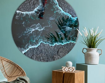 Round Ocean Resin Art - Etsy