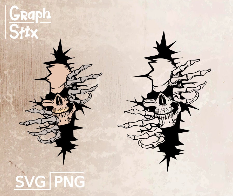Skull Ripping Through Wall, Premium Vector Logo, Decal, Clipart SVG ...