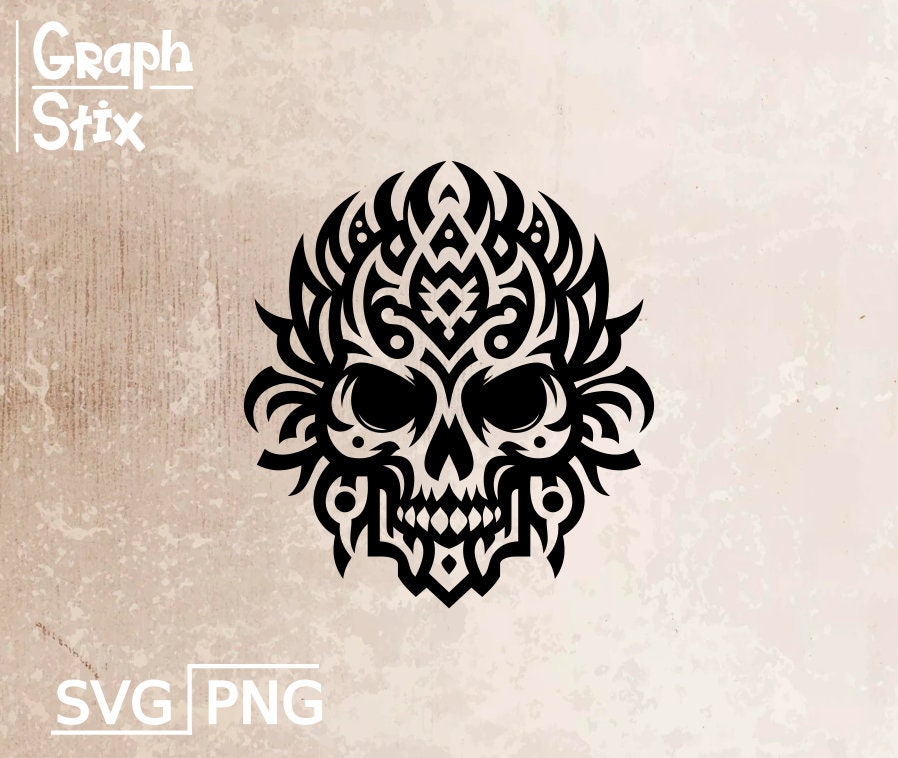 Tribal Skull, Logo, Premium Vector, Tattoo, Decal, Design, Clip Art SVG ...