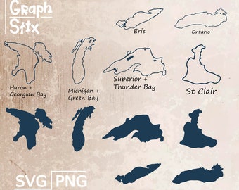 Great Lakes Outline SVG Digital File Digital Download Perfect for ...