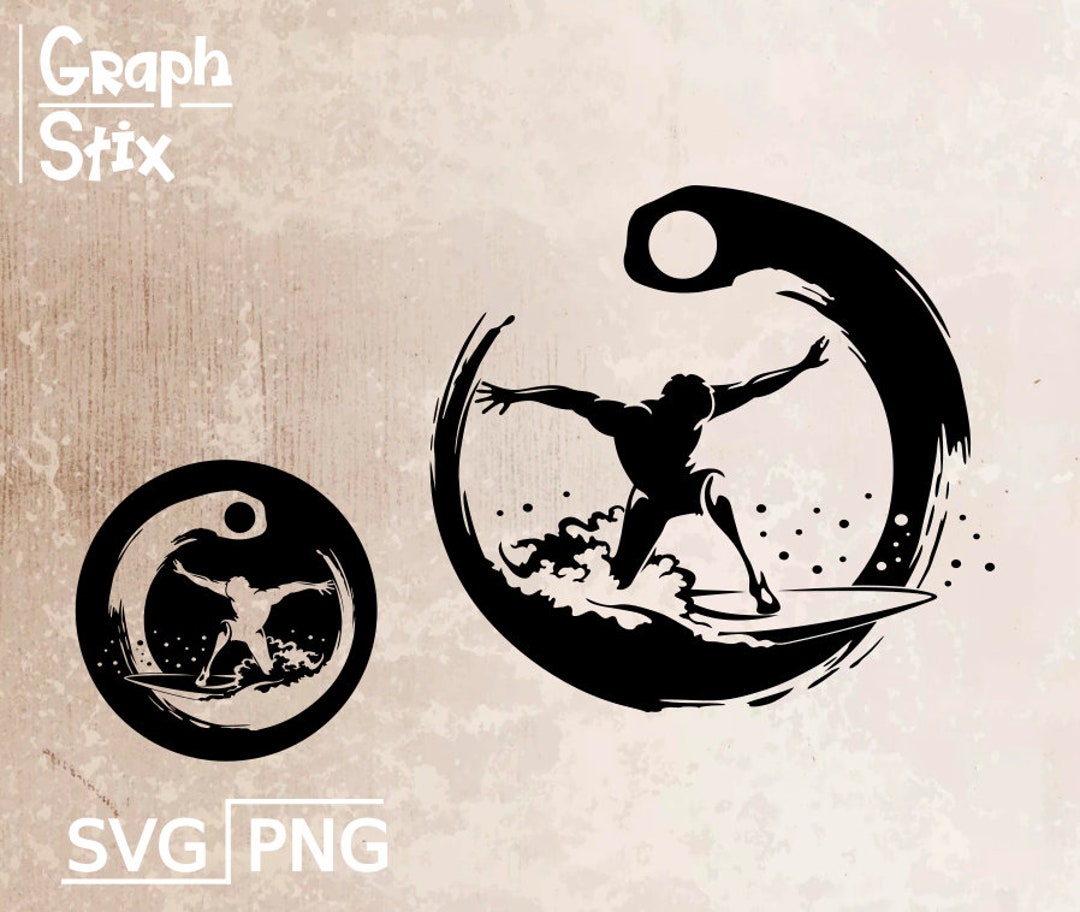 Surfer, Logo Design, Enzo Circle, Premium Vector, Decal, Clip Art SVG ...