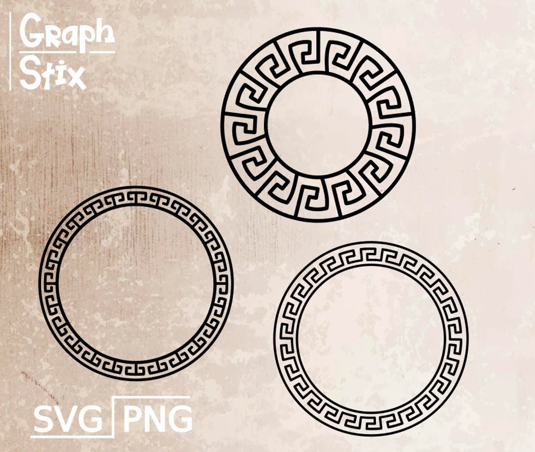 Greek Circle Frame, Greek Pattern, Motifs, Premium Vector Logo, Decal ...