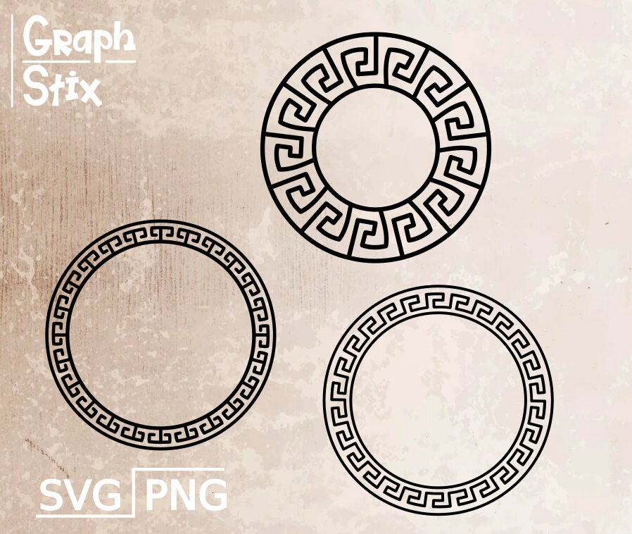 Greek Circle Frame, Greek Pattern, Motifs, Premium Vector Logo, Decal ...