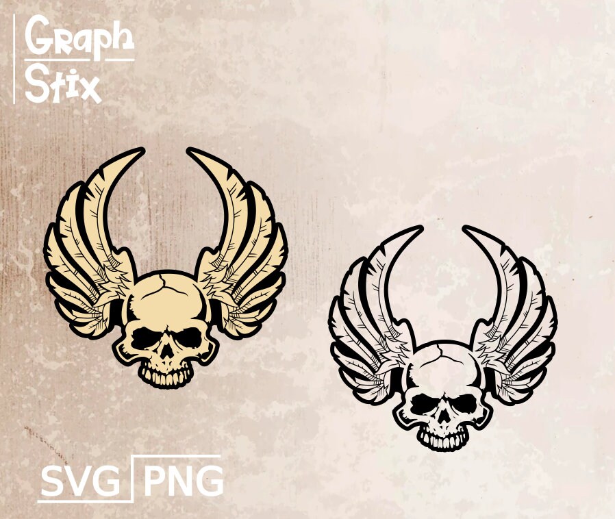 Winged Skull, Premium Vector Logo, Decal, Clipart SVG Design for Print ...