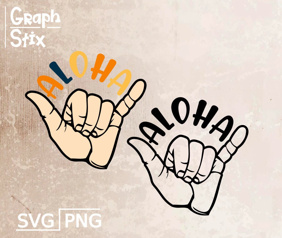 Shaka Hand Logo Design, Aloha Text, Premium Vector, Decal, Clip Art SVG ...