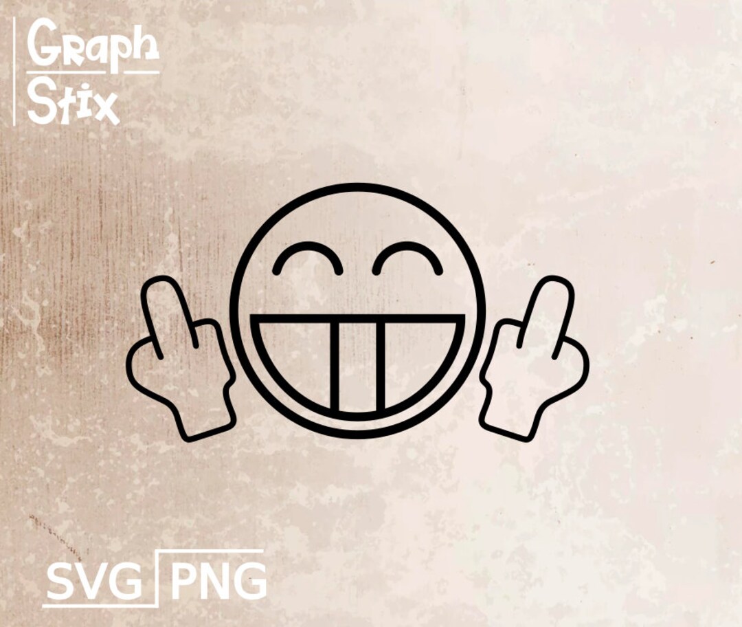 Flip off Smiley Face Funny Logo Design, Premium Vector, Decal, Clip Art ...
