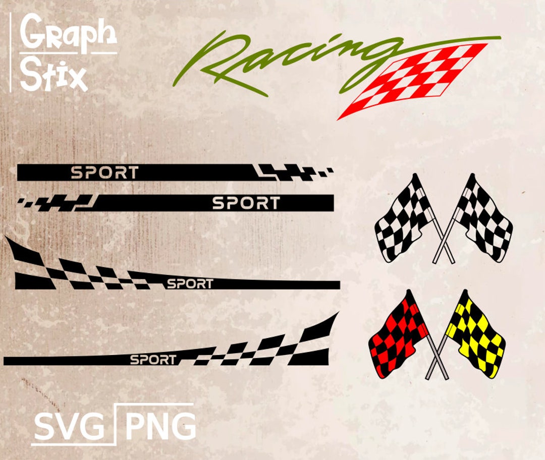 Racing Flag, Racing Stripes, Racing Text and Logo Design, Premium ...