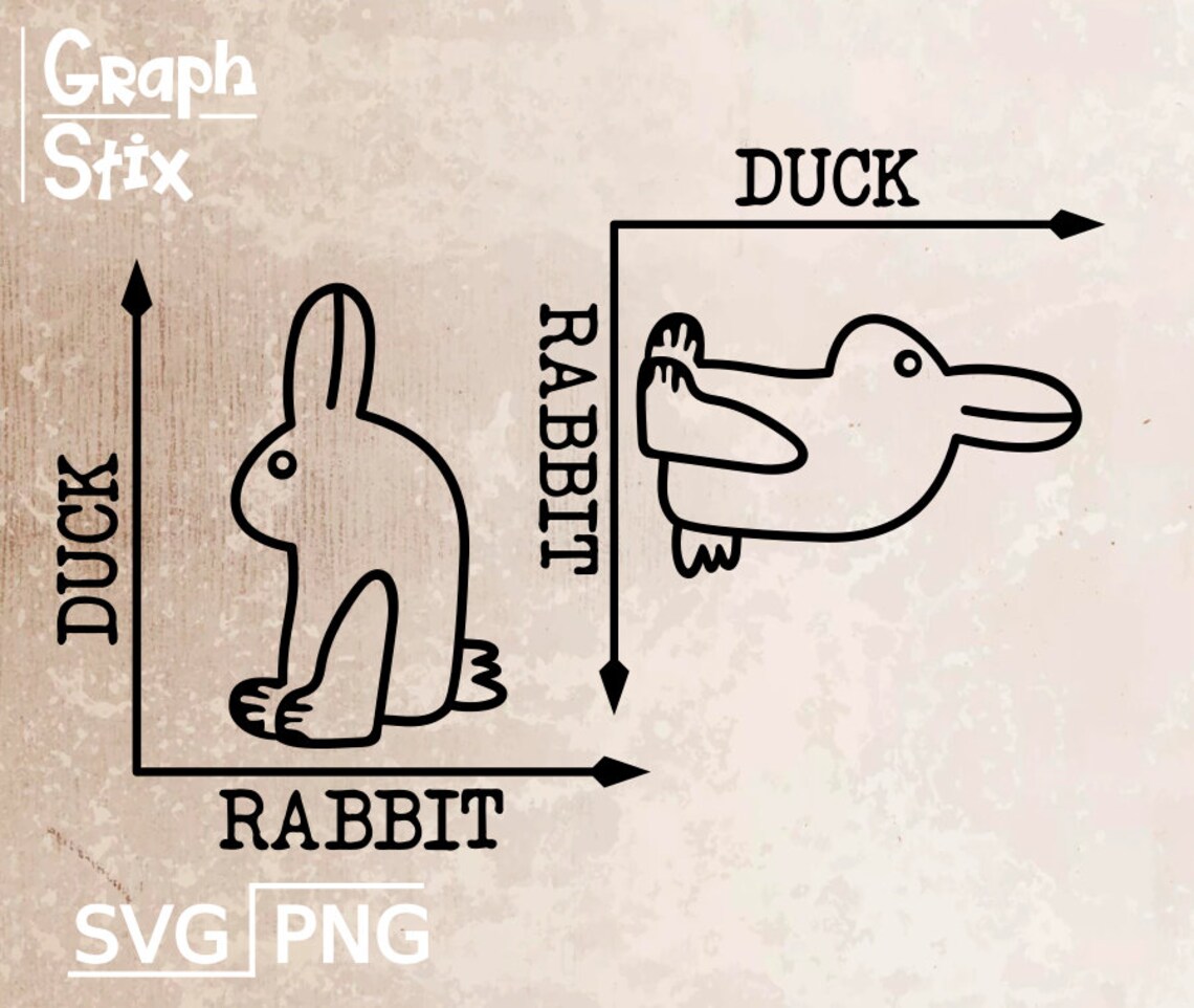 Duck Rabbit Funny Text and Logo Design Premium Vector - Etsy