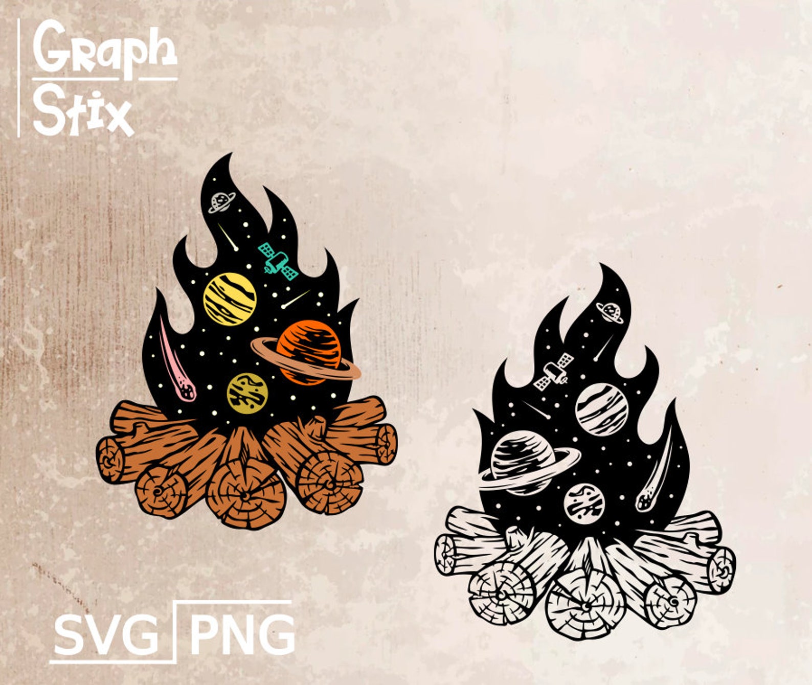 Campfire, Planets, Solar System, Premium Vector, Logo, Tattoo, Decal ...