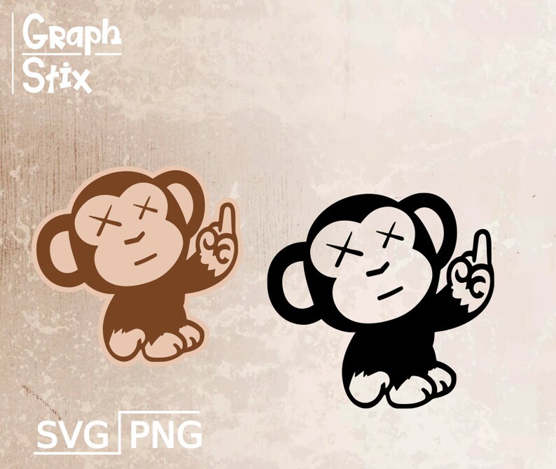 Flip off Monkey, Premium Vector Logo, Decal, Clipart SVG Design for ...