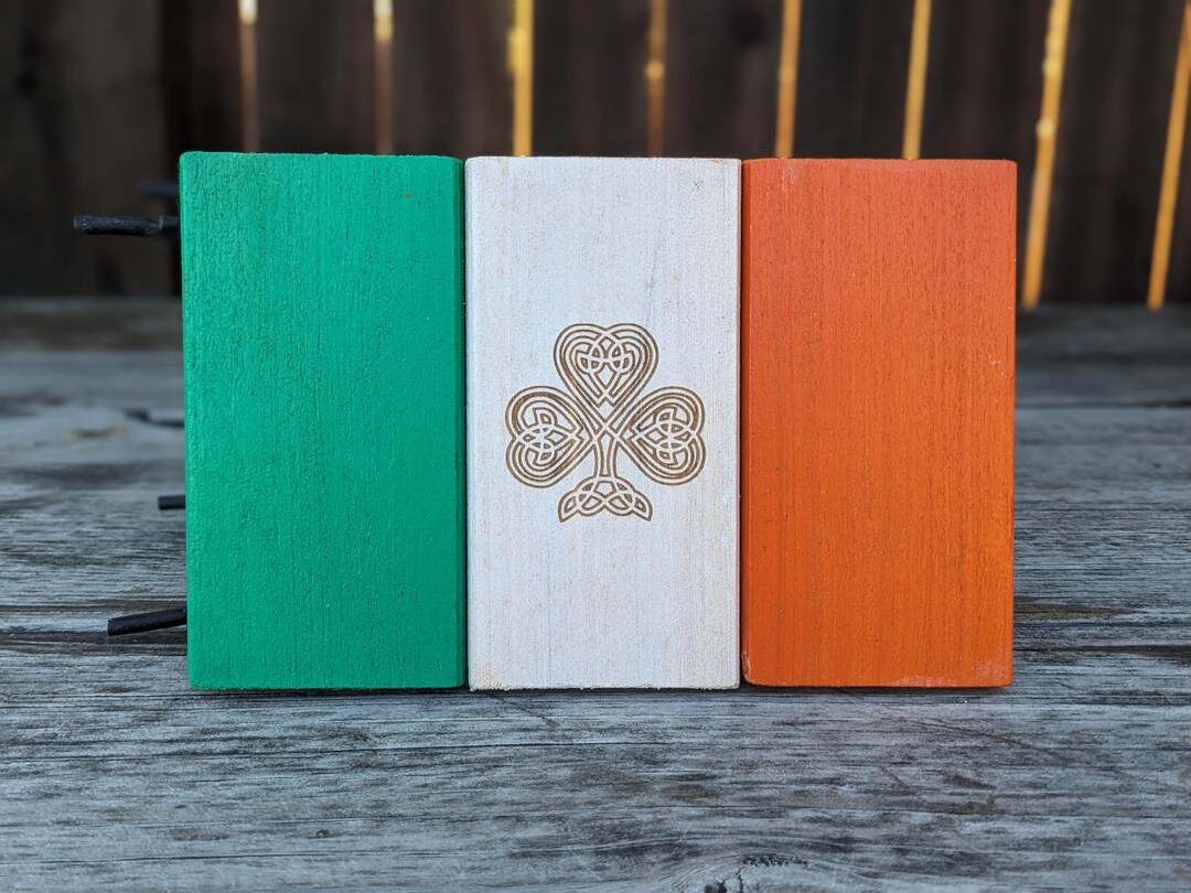 Small Wooden Irish Flag Plaque – Rustic Irish Decor, Celtic Wall Art ...