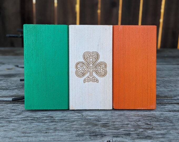 Small Wooden Irish Flag Plaque – Rustic Irish Decor, Celtic Wall Art ...