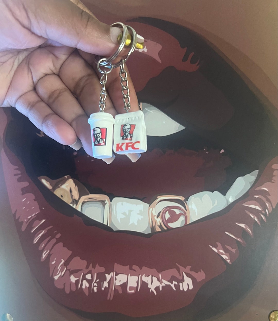 KFC to Go Bag Keychain,kfc Keyring,fried Chicken,food Keychain - Etsy