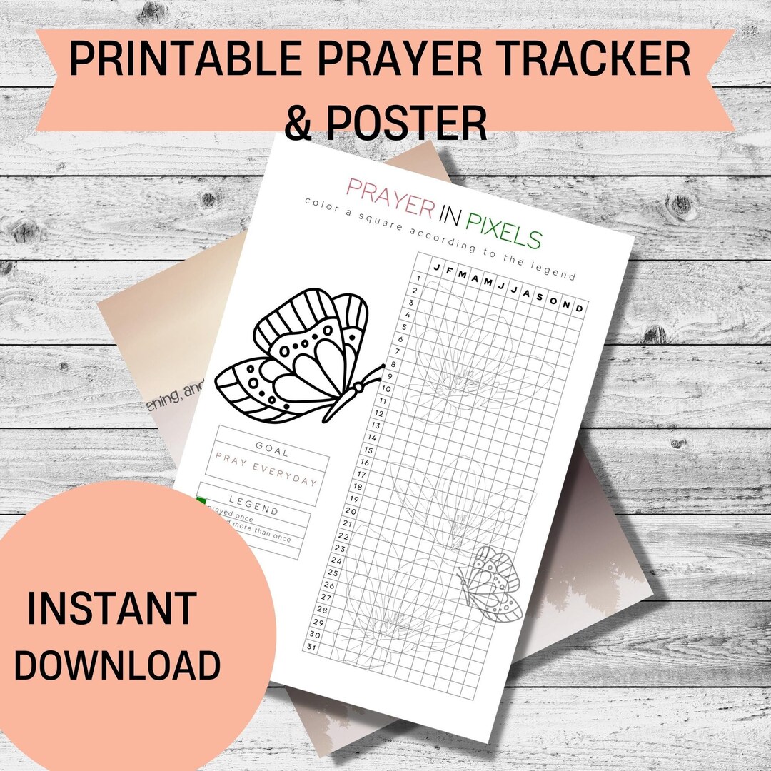 2023 Prayer Tracker Sheet for Habit Tracking Journaling Prayer Poster ...