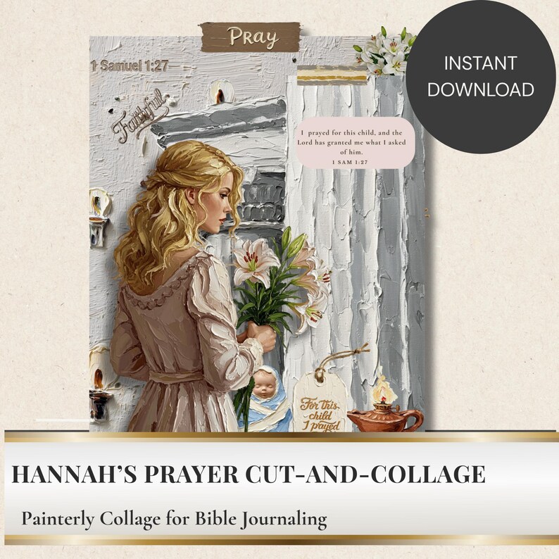 Hannah's Prayer Collage Kit: Printable Christian Stickers for Bible ...