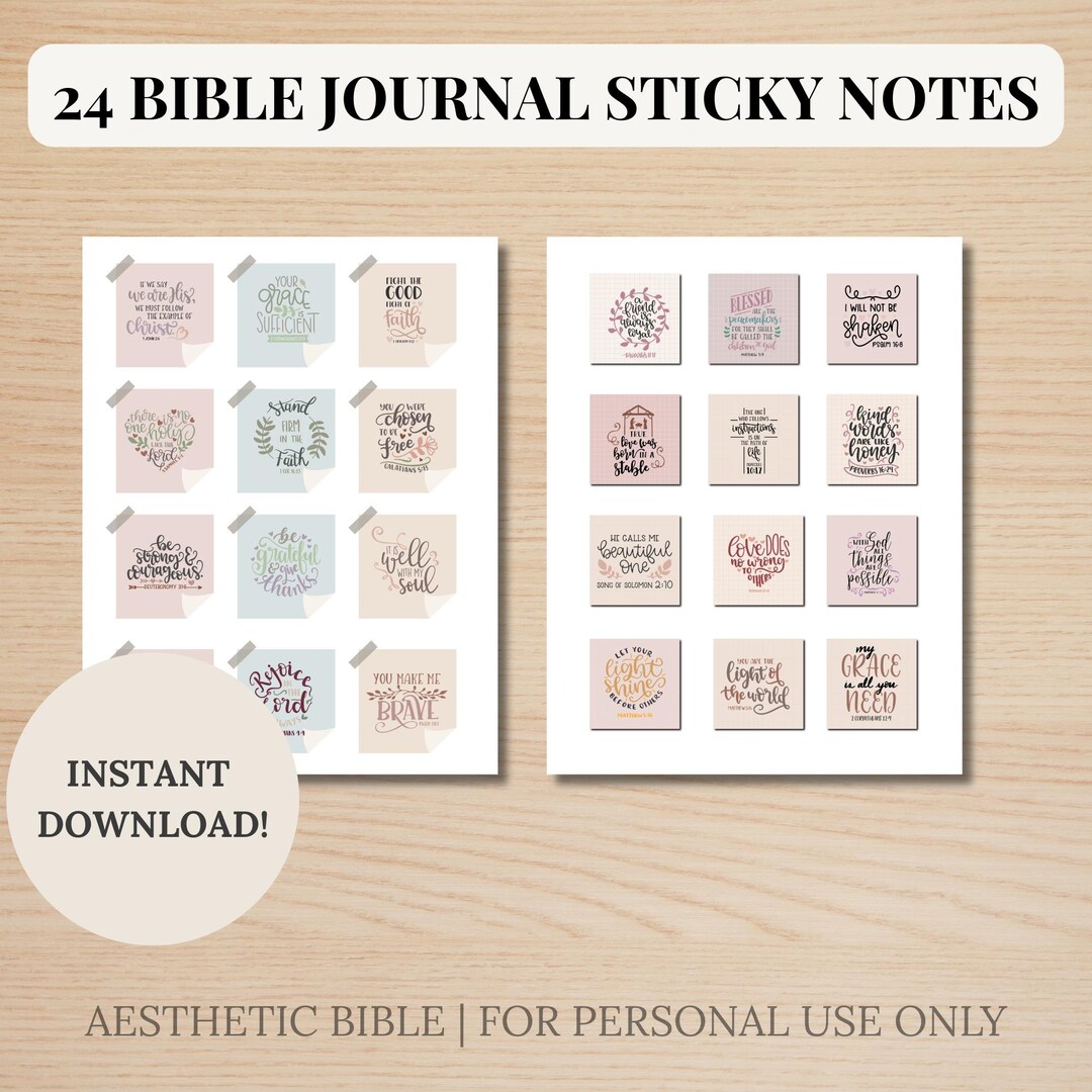 Faith Sticky Notes | Aesthetic Scripture Notes | Bible Verse Digital ...