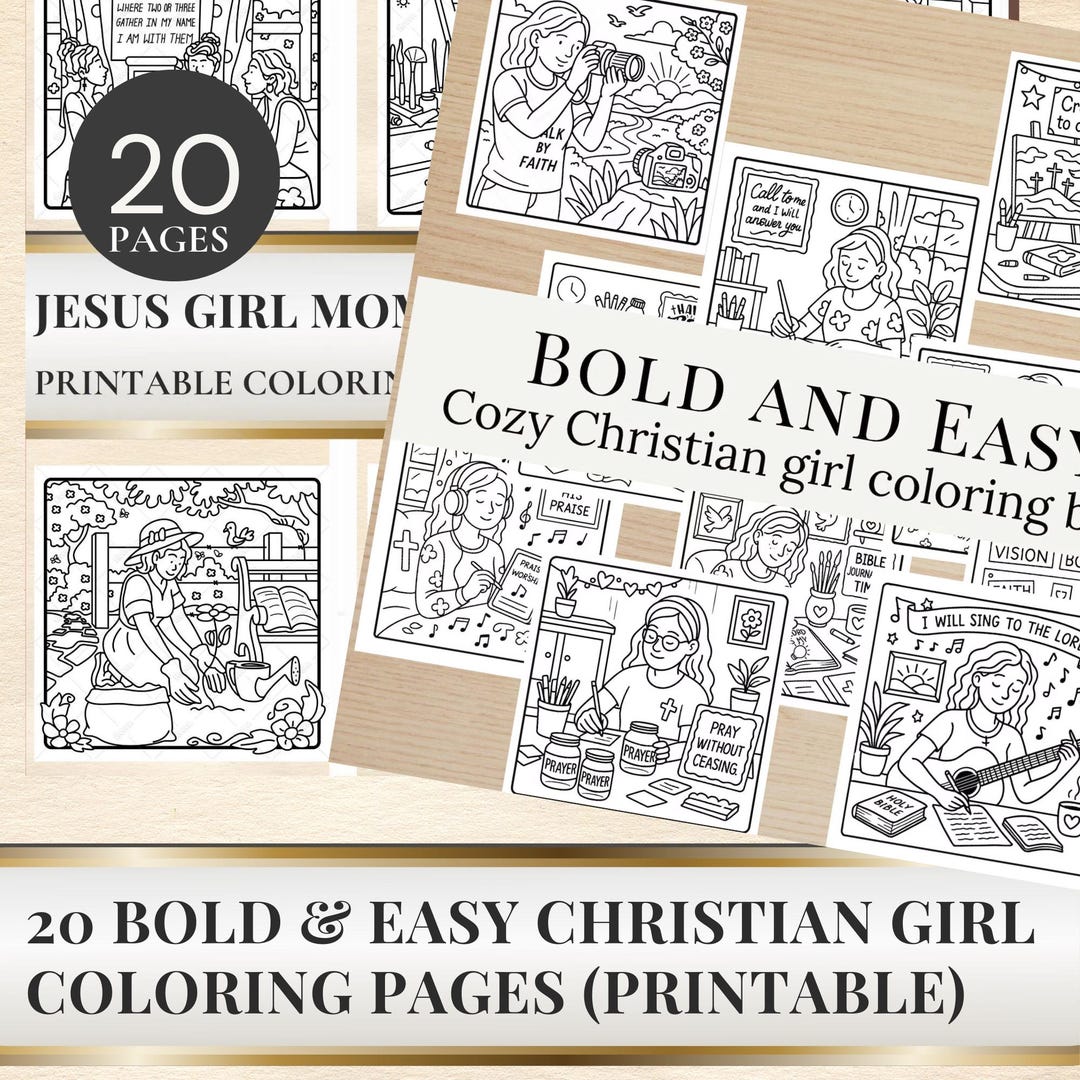 20 Printable Christian Coloring Pages | Bold and Easy Adult PDF | Faith ...