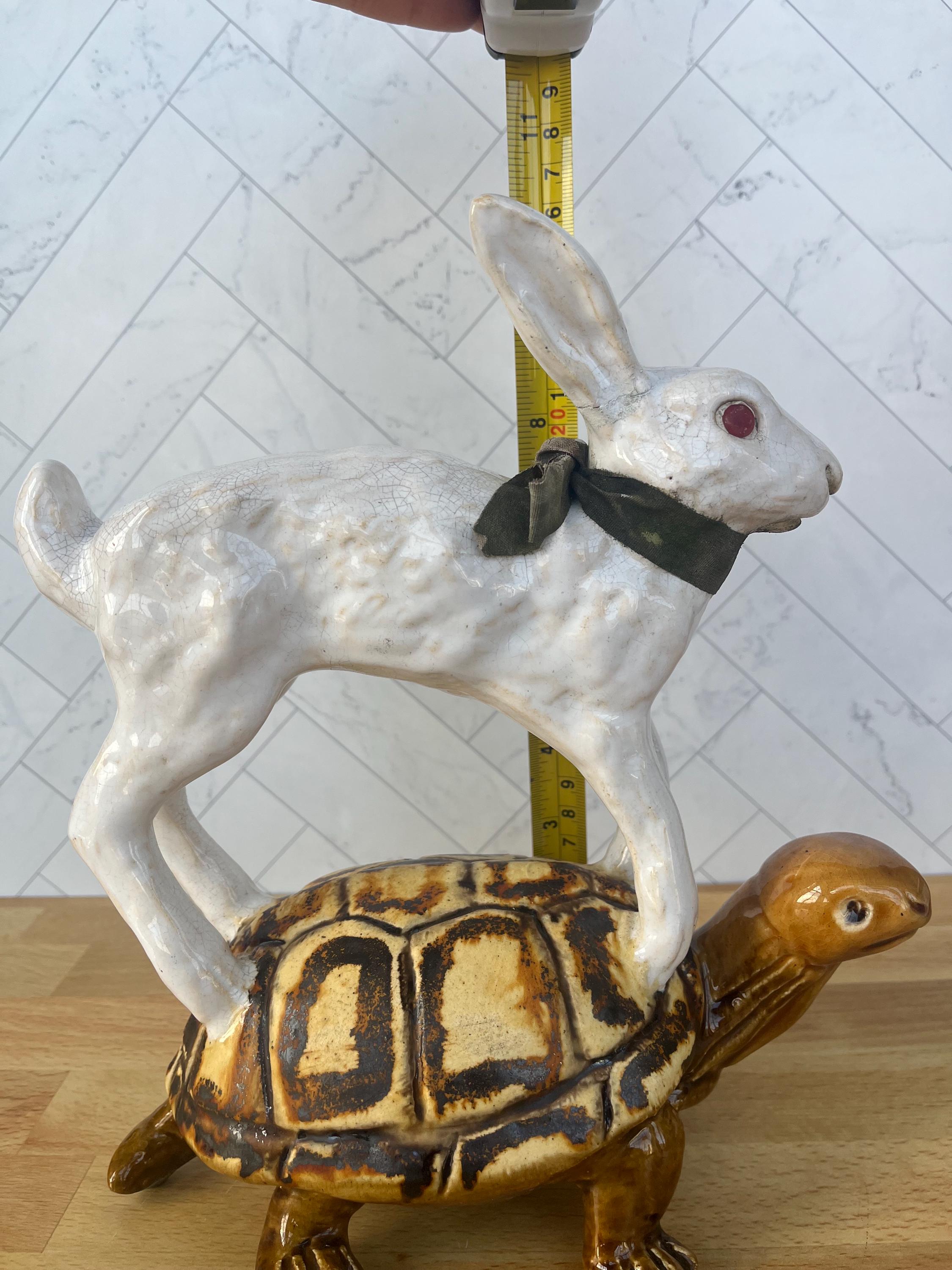Vintage French Earthenware Ceramic Pottery Tortoise & Hare (turtle and ...