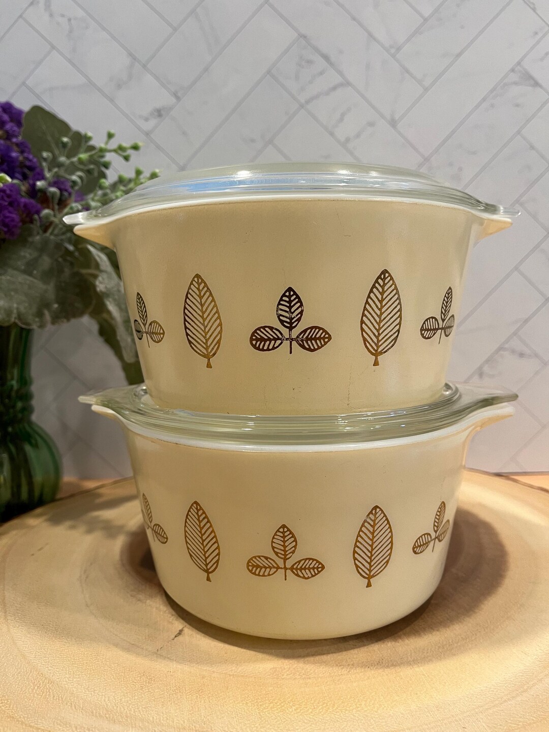 Vintage 1959 Pyrex Cinderella Twin Buffet Gold Lead Promo 1 Qt ...