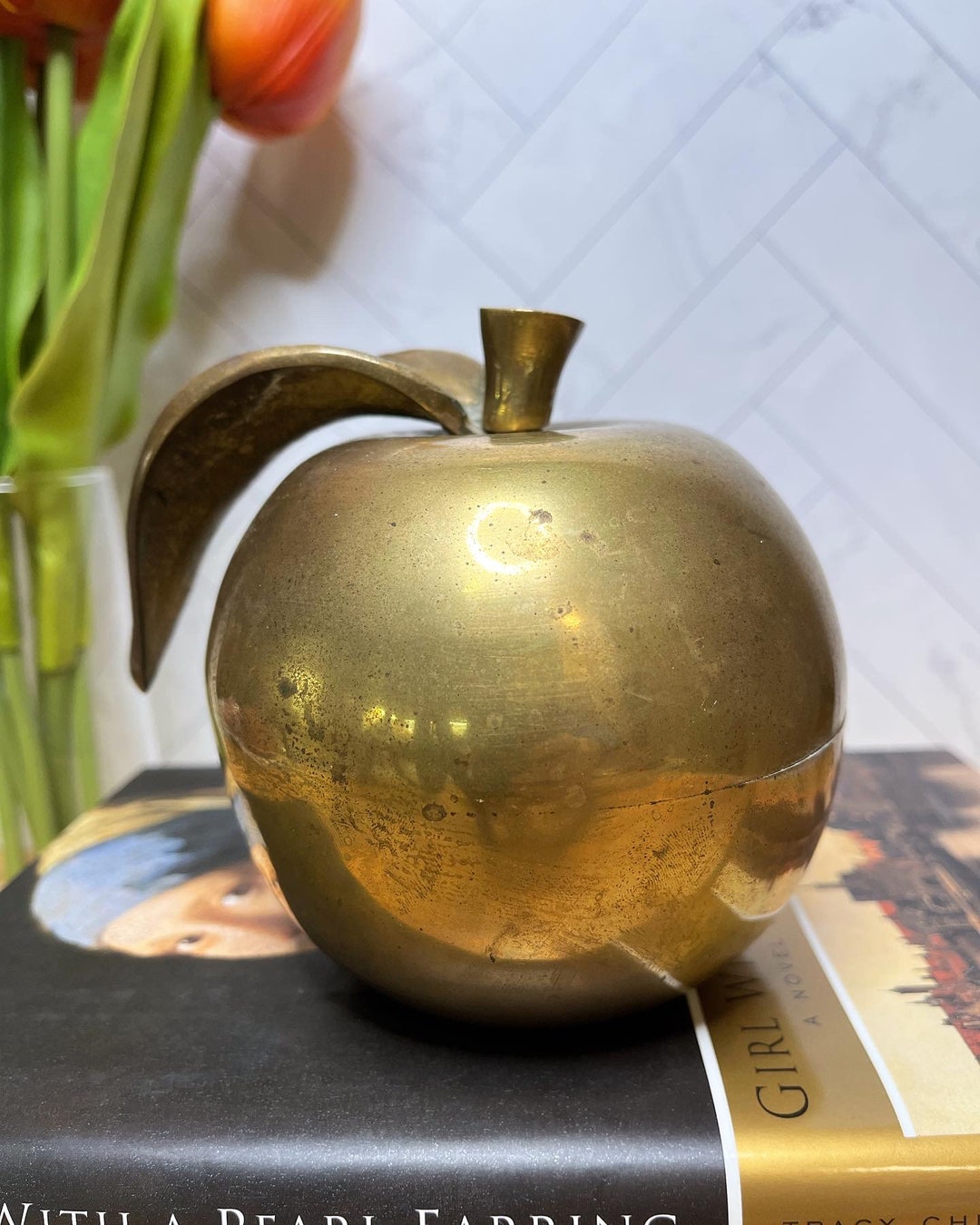 Vintage Large Brass Apple Decor Accent - Etsy