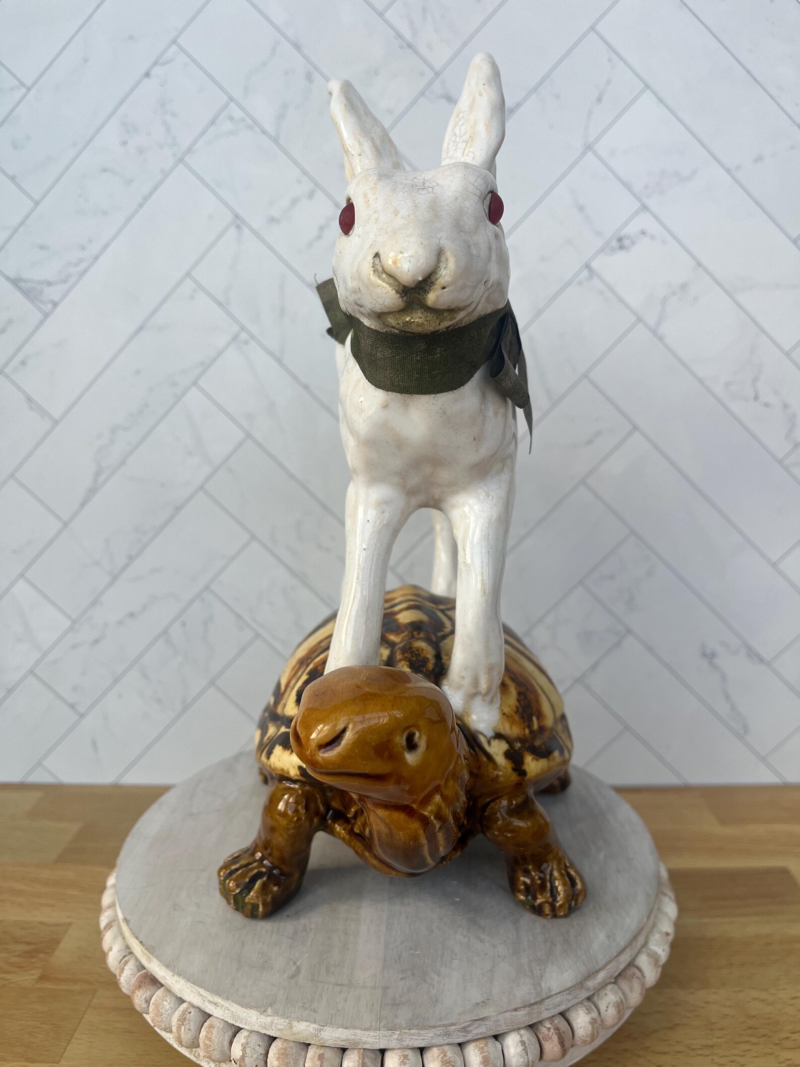 Vintage French Earthenware Ceramic Pottery Tortoise & Hare (turtle and ...