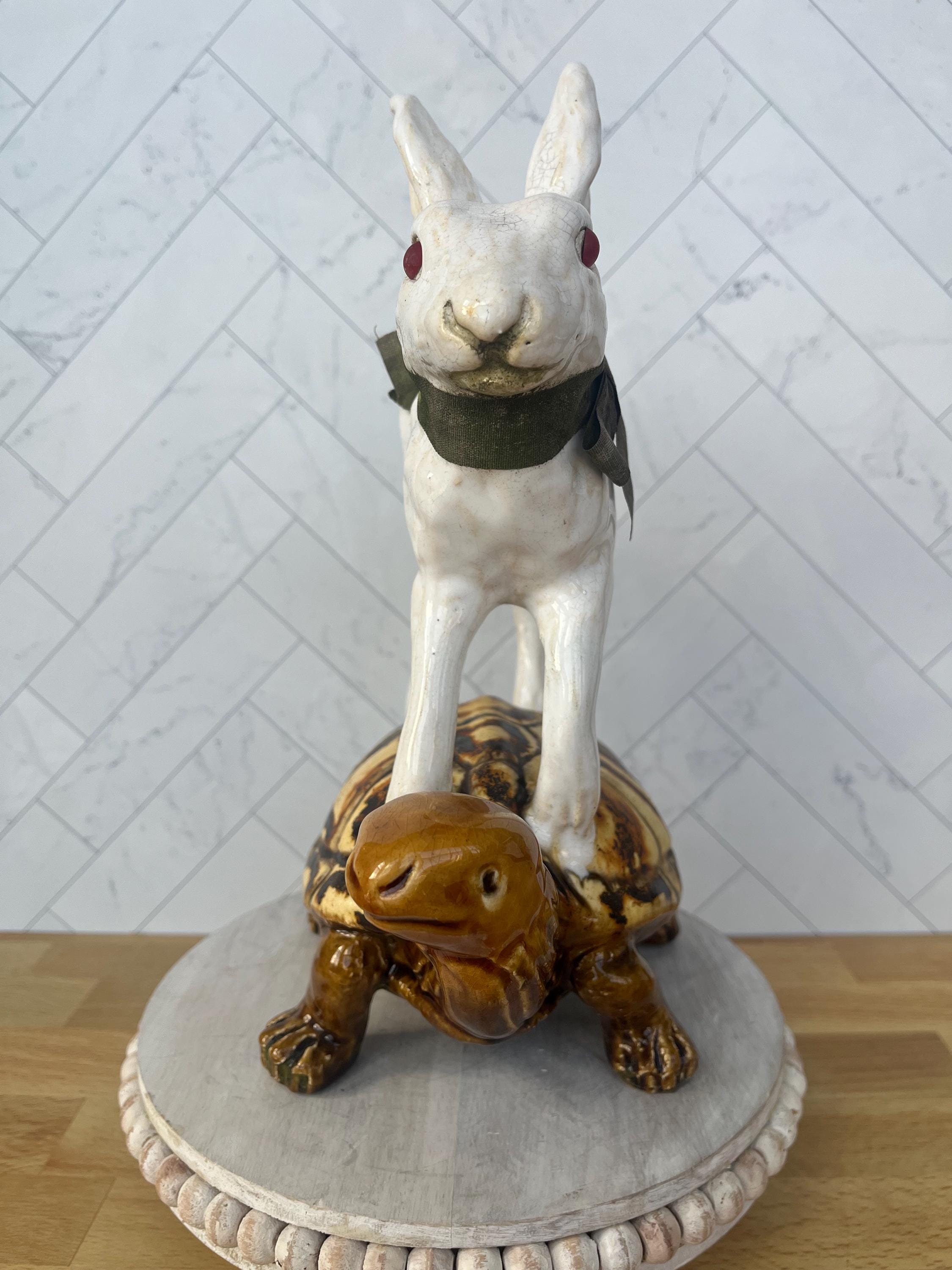 Vintage French Earthenware Ceramic Pottery Tortoise & Hare (turtle and ...