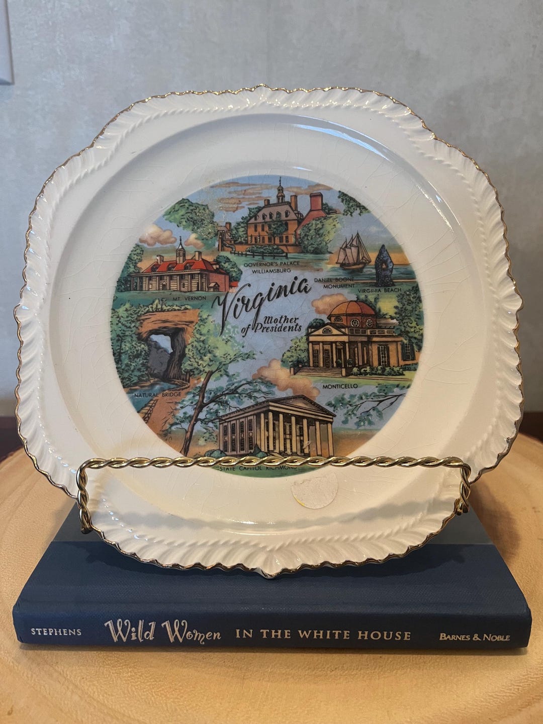 Vintage Virginia mother of Presidents Souvenir Decor Plate - Etsy