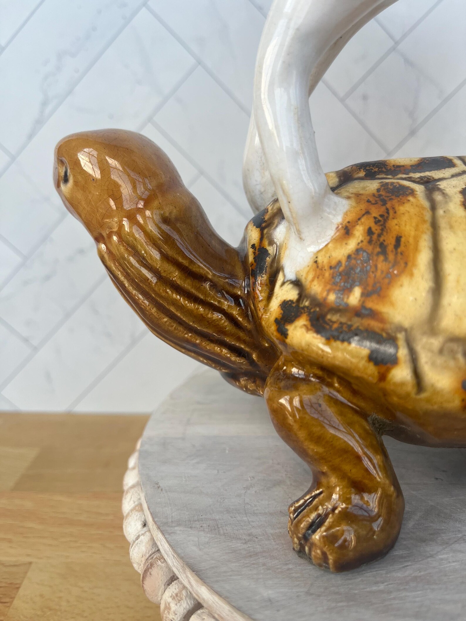 Vintage French Earthenware Ceramic Pottery Tortoise & Hare (turtle and ...