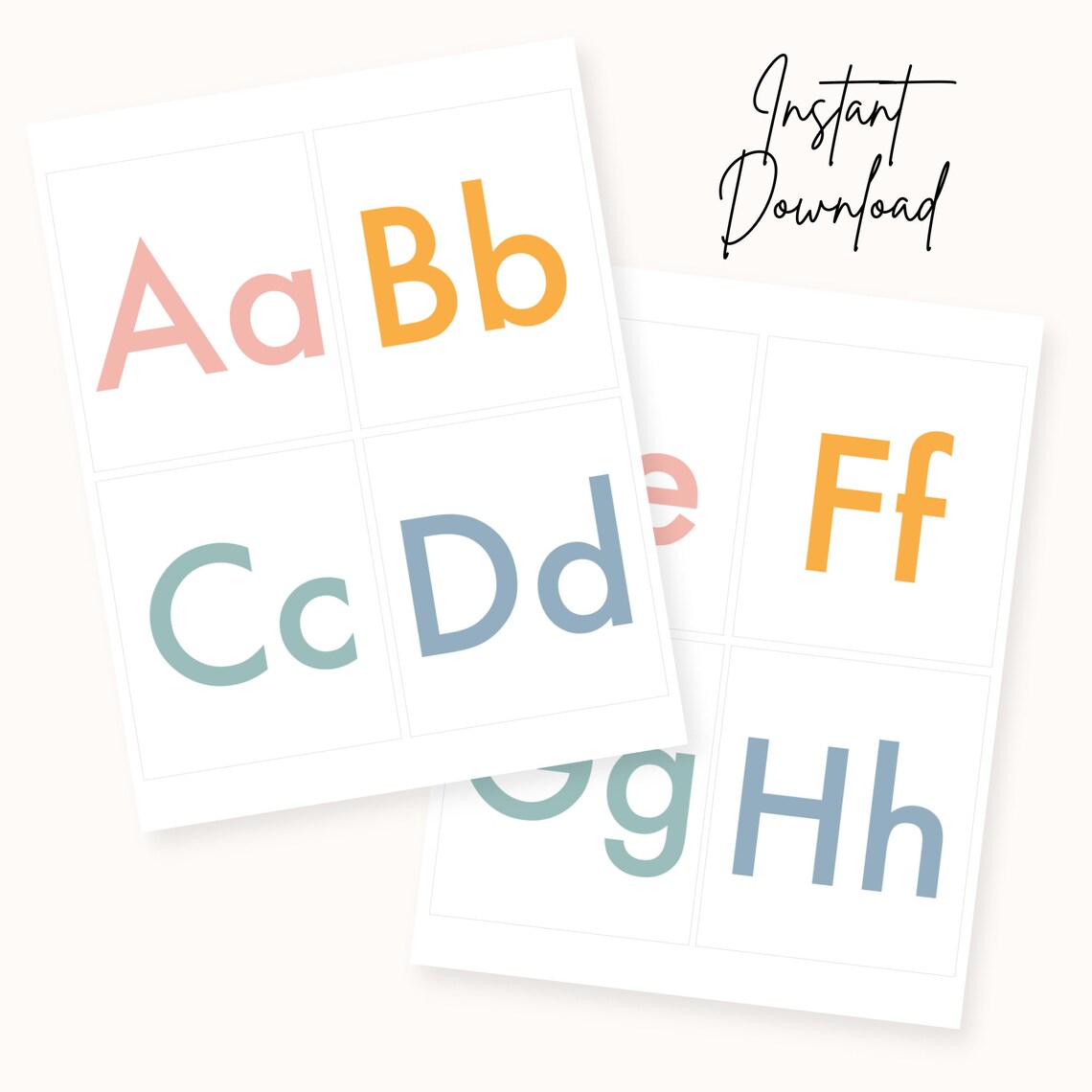 ABC Homeschool Flashcards - Printable Poster - Instant Download - Etsy