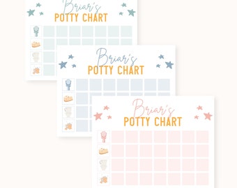 Numbers Potty Training Chart, Printable, Cute Fun Colors, Instant ...