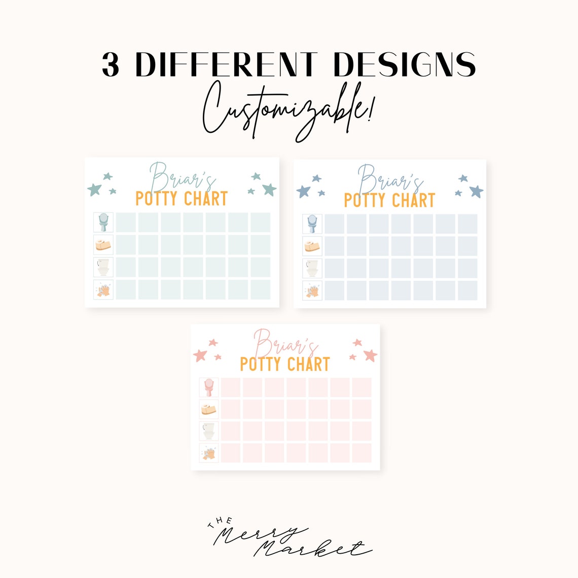 Potty Training Chart Calendar - Printable Poster - Instant Download - Etsy