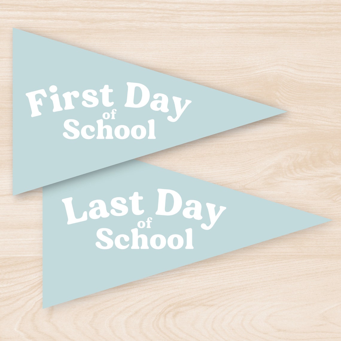 Editable Simple First Day of School Flag Signs - Etsy