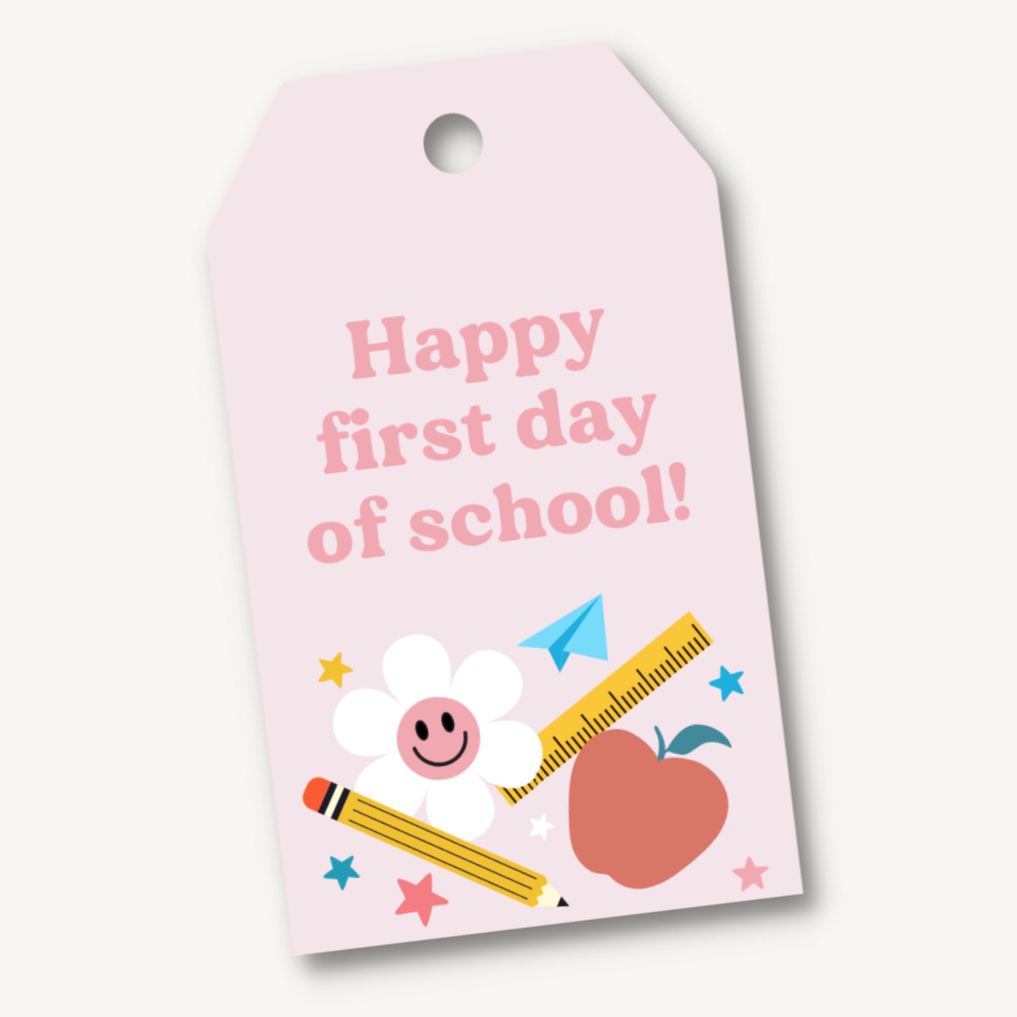Editable First Day of School Gift Tags Pink - Etsy