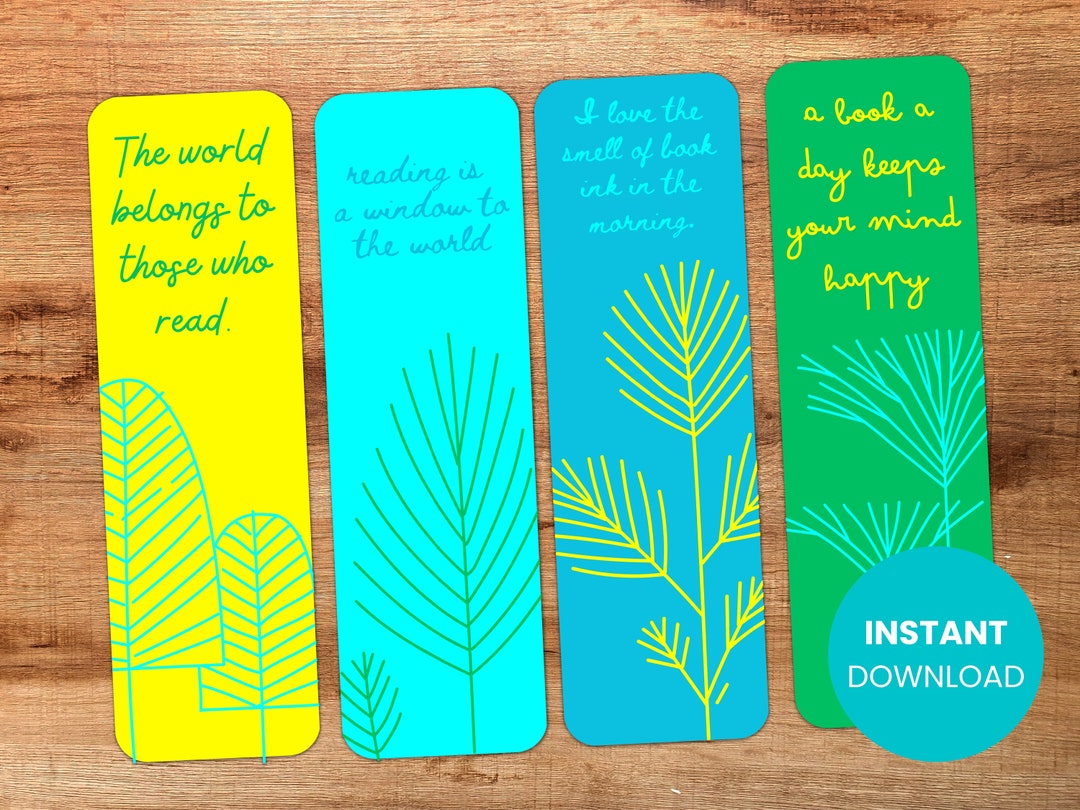 PRINTABLE Reading Bookmarks Cool Colors Instant Download Homeschool ...