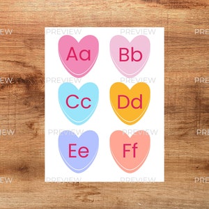 PRINTABLE Candy Heart Flashcards Instant Download - Etsy
