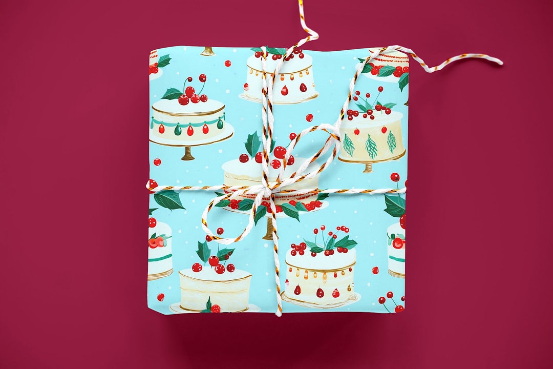 Berry Cakes Matte & Satin Wrapping Paper Roll, Christmas Paper, Gift ...
