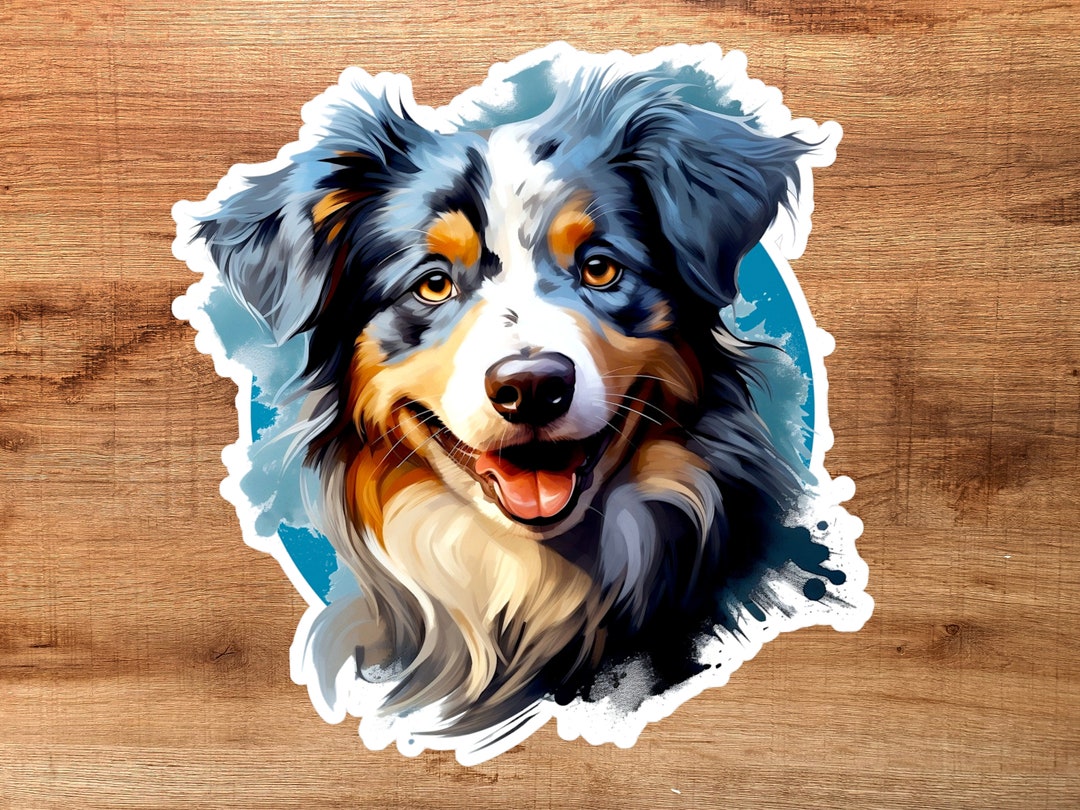 Australian Shepard Sticker Vinyl Decal Water Bottle Cute - Etsy