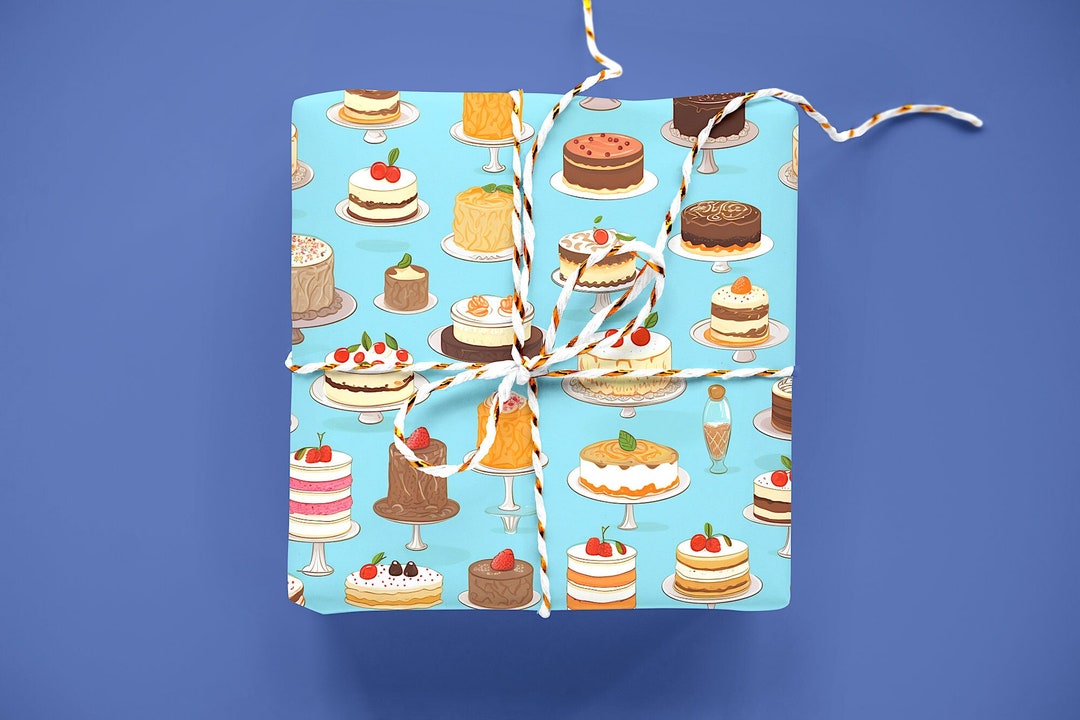 Sweet Cakes Birthday Wrapping Paper, Gift Wrap, Holiday Paper, Birthday ...