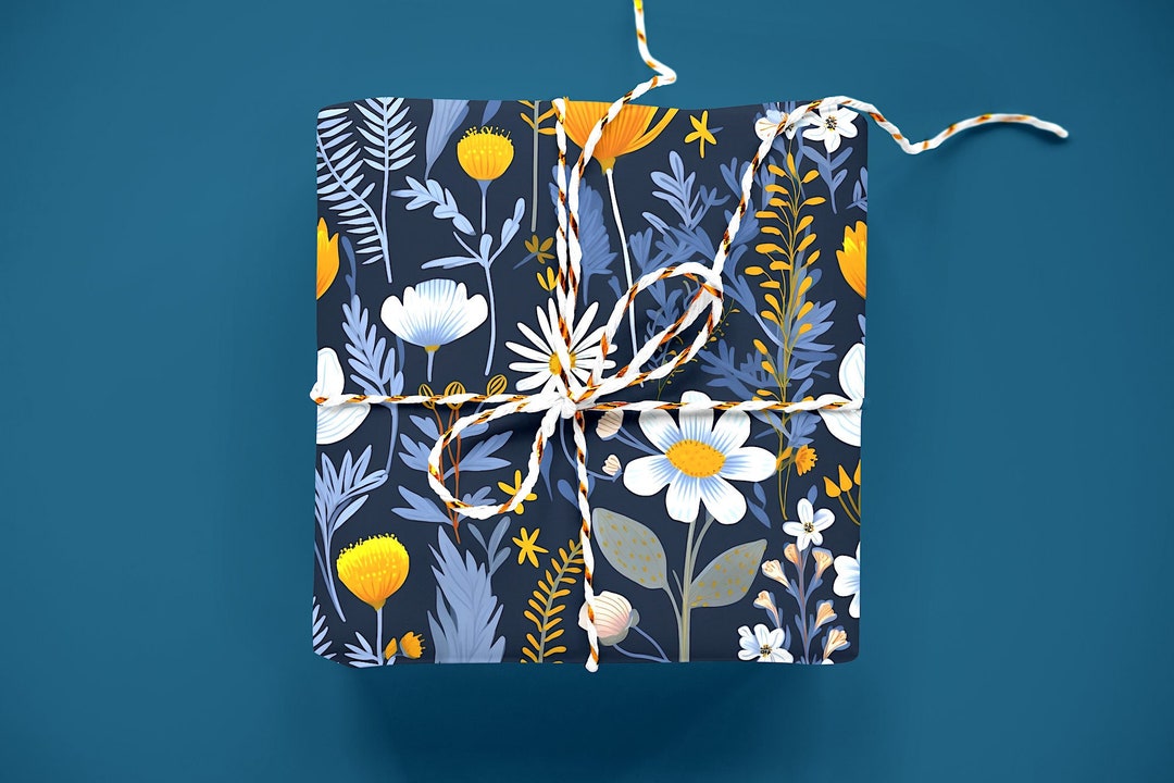 Eponine Flower Matte & Satin Wrapping Paper Roll, Gift Wrap, Birthday ...