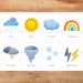 PRINTABLE Flashcards 24 Weather Homeschool Montessori Preschool Waldorf ...