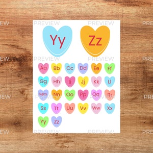 PRINTABLE Candy Heart Flashcards Instant Download - Etsy