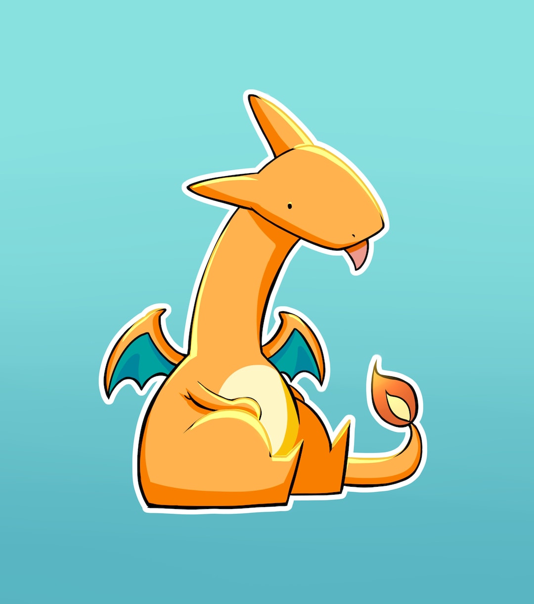Derpy Charizard Sticker Kiss-cut Vinyl Pokemon Sticker - Etsy