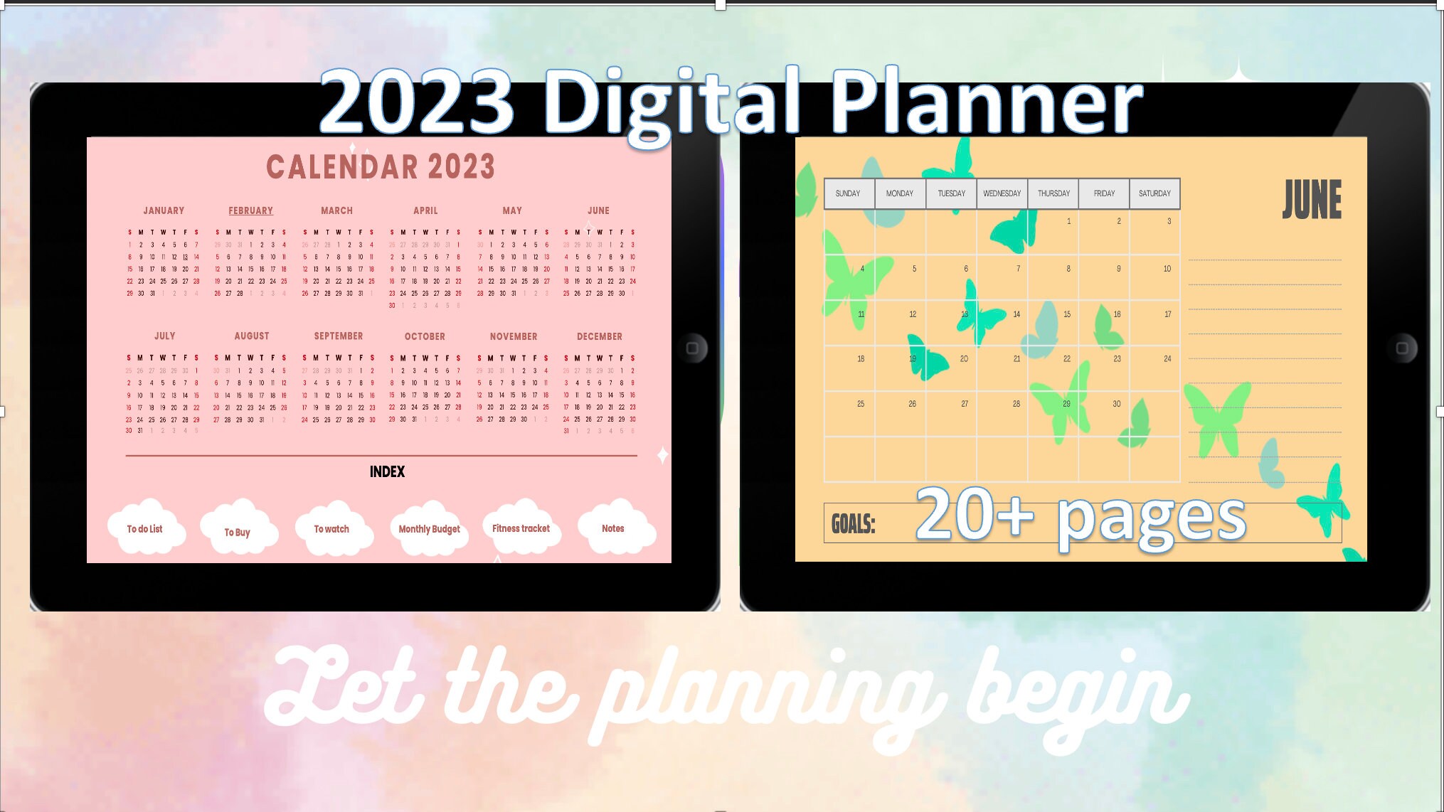 2023 Digital Planner, 2023 Planner, 2023 Dated Planner,2023 Calendar ...