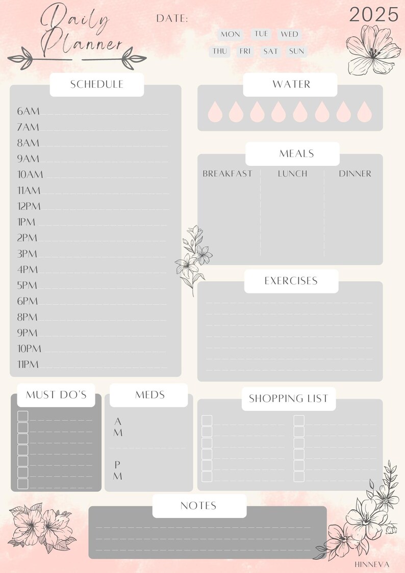 2025 Digital Daily Planner - Etsy